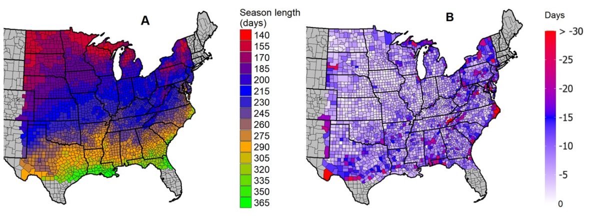Determining high yielding corn relative maturities and growing season ...